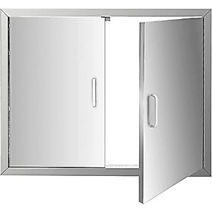 S7 Outdoor Kitchen Doors, 31W x 24H Inch, BBQ Door Stainless Steel Wall Construction Vertical, Outdoor Kitchen Door for BBQ Island, Grilling Station, Outside Cabinet