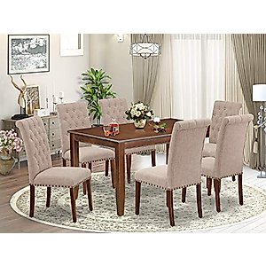East West Furniture DUBR7-MAH-04 Dining Room Set, Mahogany