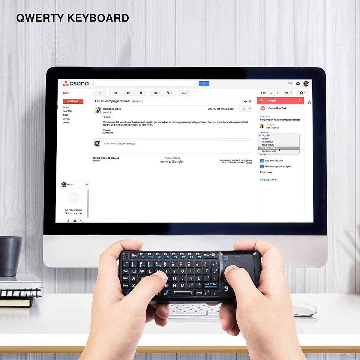 Rii 2.4G Mini Wireless Keyboard with Touchpad Mouse,Lightweight Portable Controller with USB Receiver Remote Control for Windows/ Mac/ Android/ PC/Tablets/ TV/Xbox/ PS3. X1-Black .