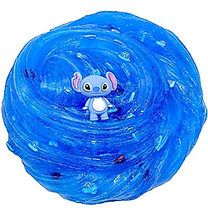 HFCHUPIN Blue Crunchy Crystal Slime,Super Soft Sludge Toy,Birthday Gifts for Kids,DIY Crystal Glue Boba Slime Party Favor for Girls & Boys.