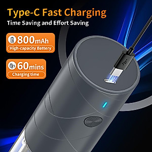 2Pack Electric Salt and Pepper Grinder Set USB Rechargeable with Warm LED Light, Adjustable Coarseness Lidaop Large Capacity Automatic Salt Pepper Mill Grinder for Kitchen, Restaurant, Outdoor (Grey)