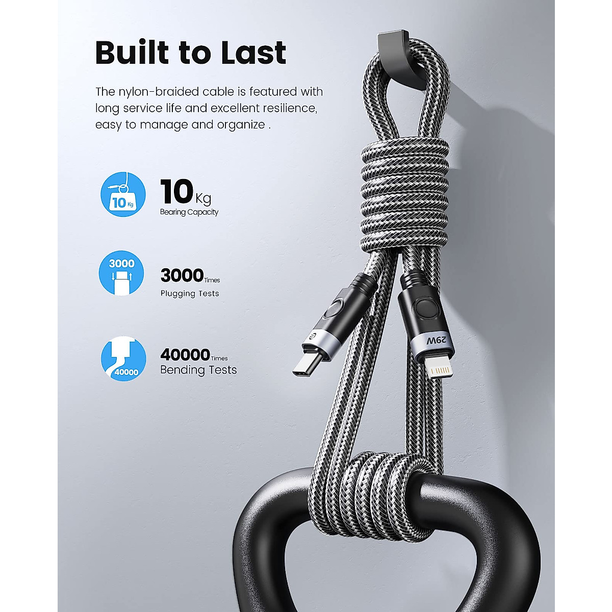 ORICO GaN USB C Charger with USB C Cable, 30W Power Delivery + QC3.0 USB A Double Port Fast Charging Adapter, Mini Wall Charger Compatible with iPhone 14 13 12 Pro Max Galaxy, iPad, MacBook Air