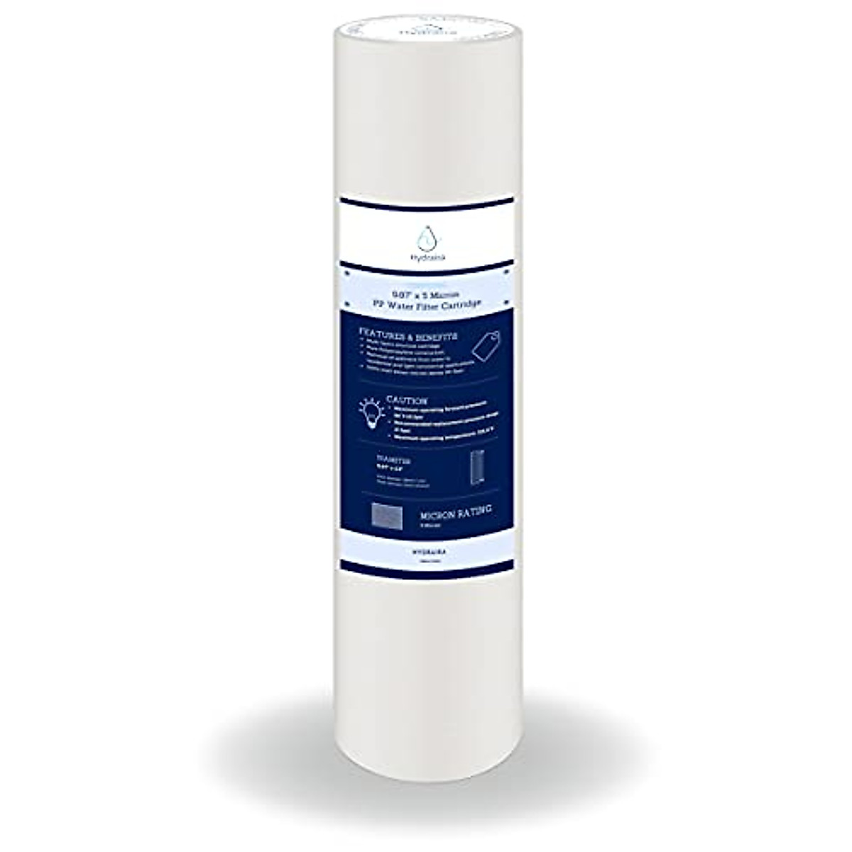 Hydraira 4-Pack 5 Micron 9.87” x 2.5” Sediment Water Filter Replacement Cartridge for Any Standard RO unit | Whole House RO System | Whole House Sediment Filtration CG9870005