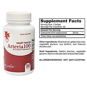 Life Sprout Bioceuticals Arteria 100 with CoQ10 for Overall Heart Health, Cholesterol and Circulatory Regulation