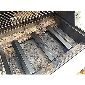 Votenli C2490A(3-Pack) S9401A(3-Pack) 15" Stainless Steel Heat Plate and 13 3/4” Cast-Iron Grill Pipe Burner Replacement for Charbroil 463240804, 463240904, 463241704, 463241804, 463247004, 463247504