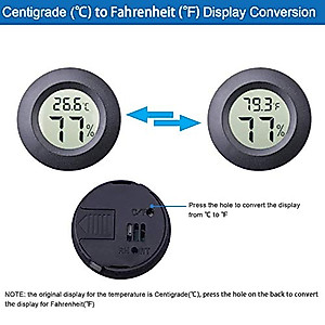 Veanic 4-pack Mini Hygrometer Thermometer Fahrenheit or Celsius Meter Digital LCD Monitor Indoor Room Round Humidity Temperature Gauge for Humidors Home Humidifiers Car Greenhouse Babyroom