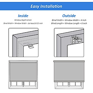 LUCKUP Blackout Cordless Roller Shades for Windows, Room Darkening Free-Stop Pull Down Rolling Blinds, Waterproof Thermal Insulated Window Shades for Home & Office, White, 34" W x 72" L