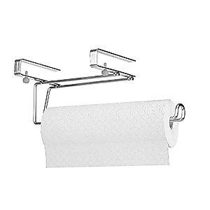 Paper Towel Holder JSVER Roll Paper Towel Rack, Stainless Steel Kitchen Towel Holder, Under Cabinet Paper Towel Holder, Hanging Paper Towel Holder for Kitchen, Utility Room, Pantry, Bathroom