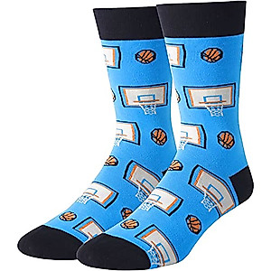HAPPYPOP Fun Basketball Socks Men, Basketball Gifts Basketball Coach Gifts Basketball Team Gifts Basketball Fan Gifts