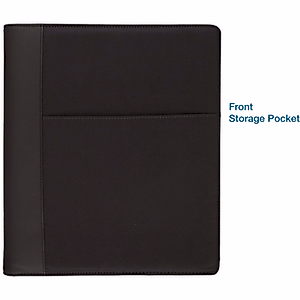 " Mead - Cambridge City Zipper Binder, Microfiber, 12.75"" x 11"", (Assorted Colors)", black