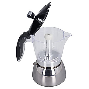 TOTITOM Stovetop Coffee Maker 6 Cup Moka Pot Clear ABS Top Stainless Steel Coffee Making Pot for Home Office Coffee Maker Espresso Maker