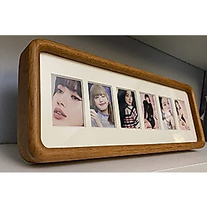Solid Wood Collage Picture Frame Multi Openings Photo Frame 4x12 / 4x16 Matted to 1.5x2.5 for Wall and Tabletop Display (6 Opening Walnut)