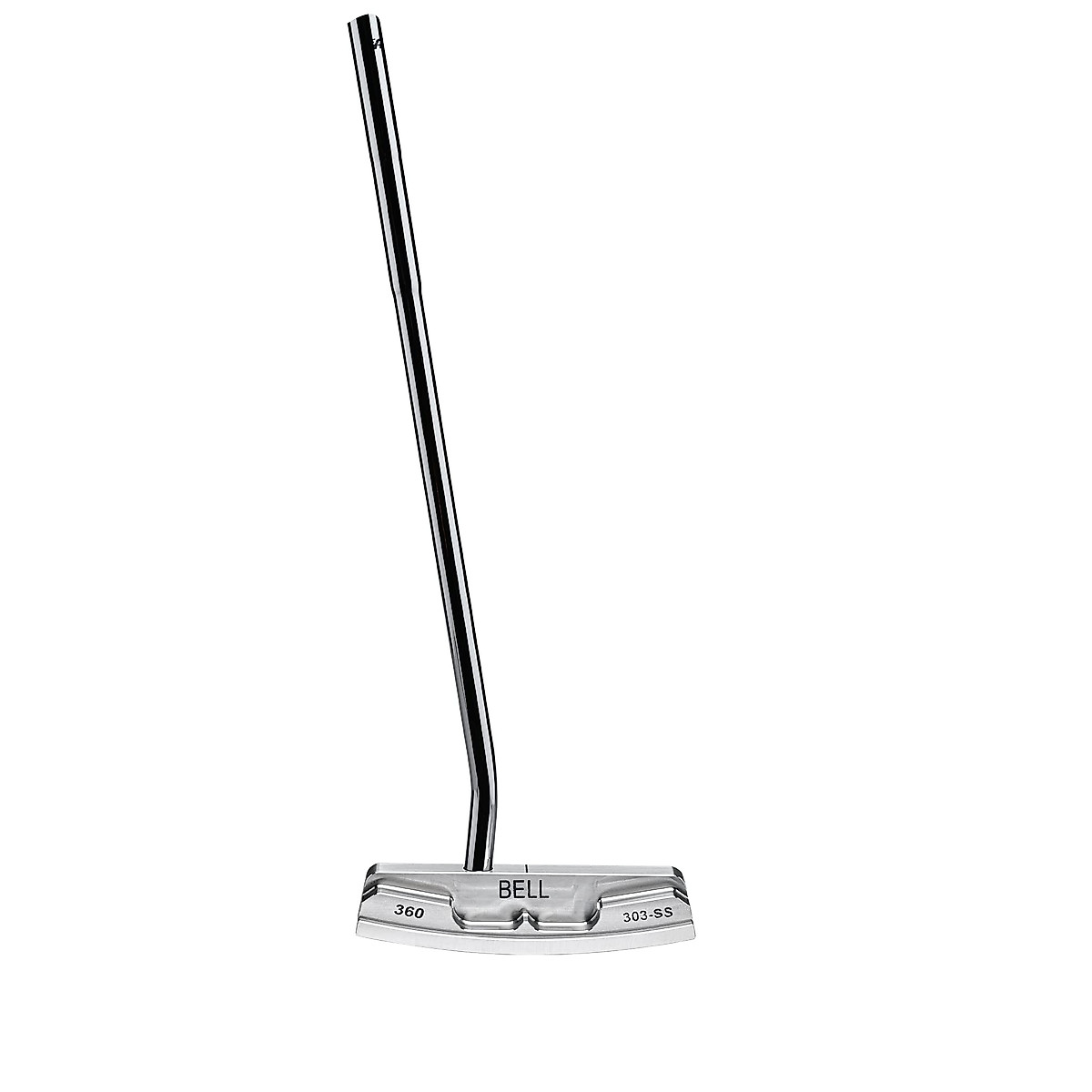 Bell N-360 No-Offset Single Bend CNC Milled Upright Lie Toe Balance Golf Putter (75 Degree Lie) + Tacki-Mac Black Jumbo Grip | Made in USA (Right, 33)