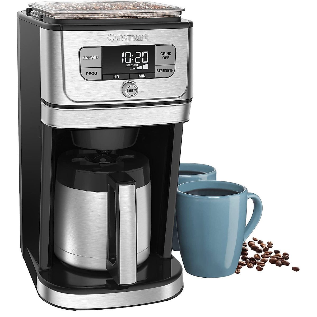 Cuisinart DGB850 Fully Automatic Burr Grind and Brew Thermal Coffeemaker (10 Cup) with Stainless Steel Coffee Canister Bundle (2 Items)