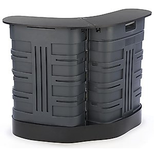 Displays2go 37.9 Inch Portable Trade Show Counter, Converts to Case, Hard Shell Plastic (BMRCNTB1)
