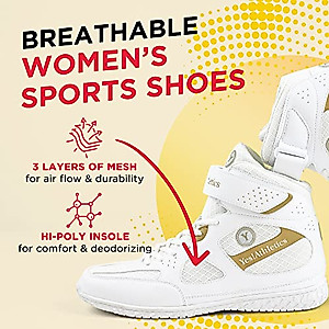 Yes! Athletics Champion1 Wrestling Shoes for Women and Girls - Lightweight, Durable MMA, Weightlifting, Boxing Shoes for Women - Gold, Size 6