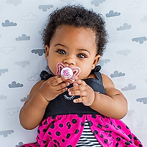 Chicco PhysioForma Light Day & Night including Glow In Dark Pacifier for Babies 0-6m, Pink, Orthodontic Nipple, BPA-Free, 2-count in Sterilizing Case