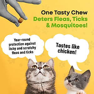 Guardian's Choice Flea and Tick for Cats Chewable Treat - No Harsh Chemicals - 100 Chicken Flavored Treats Pets Brand - Tasty Chews Cats Love - Flea Treat for Cats