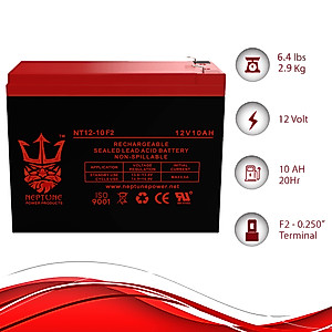 Neptune Power Products replacement 12V 10AH Replacement for SHOPRIDER Echo 3 SL73 Battery - 2 Pack