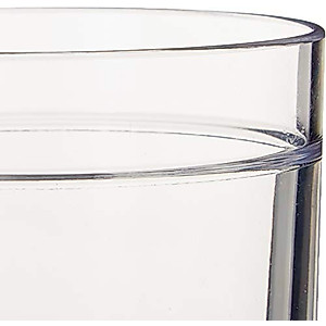 Drinique Elite Tumbler Unbreakable Tritan Iced-Tea Glasses, 12 oz (Set of 4), Clear