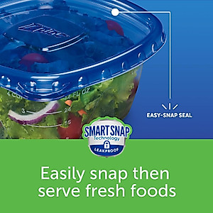 Ziploc Food Storage Meal Prep Containers with Smart Snap Technology, Rectangle, 1.5 QTS, 2 Count, Pack of 3, Clear