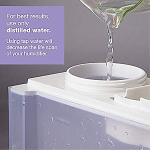 Lasko UH300 Warm and Cool Humidistat and Timer, Quiet, Soothing Ultrasonic Dual Mist Humidifiers for Baby Nursery, Bedroom, Kids, Large Room and Home, 4.9L Tank, No Filter, White