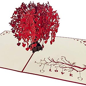 Pop Up Love Tree Card by DEVINE Cards | Happy Wedding Anniversary Card for Wife Husband | Mothers Day Card | 3D Pop Up Birthday Cards for Women Mom Dad Gifts