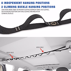 Runspich Car Clothes Hanger Bar Rod - Travel Portable Clothesline Hanger Telescopic - Retractable Clothes Drying Line Outdoors - Cloth Racks for Coat Suit SUV