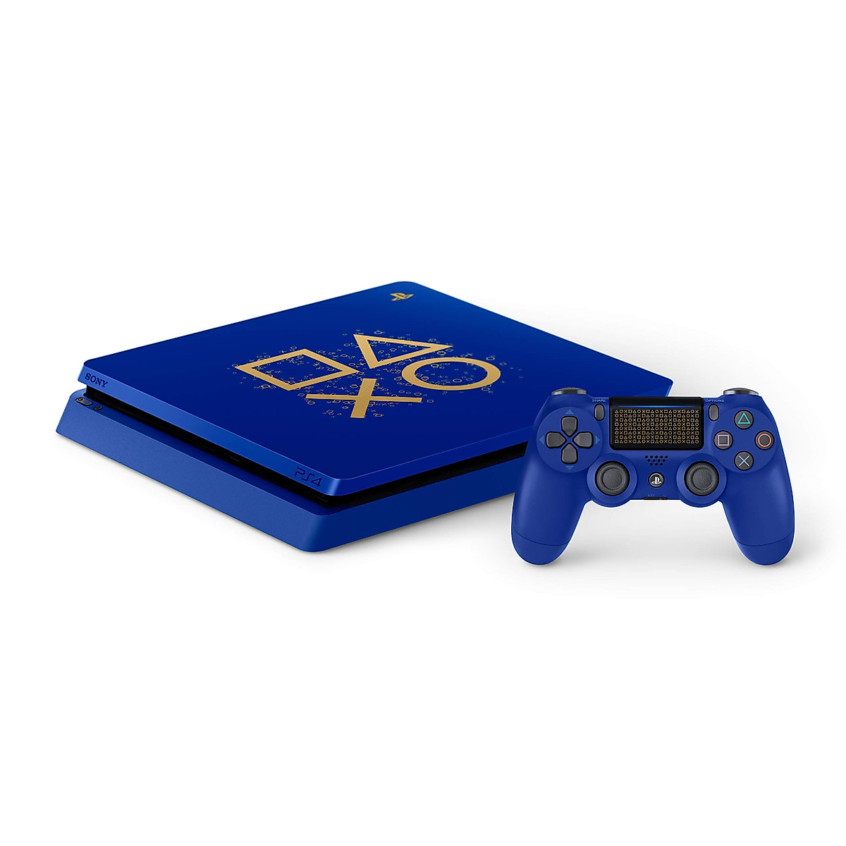 Playstation 4 Slim 1TB SSD Limited Edition Days of Play Blue Console with Controller Bundle Enhanced with Fast Solid State Drive (Renewed)