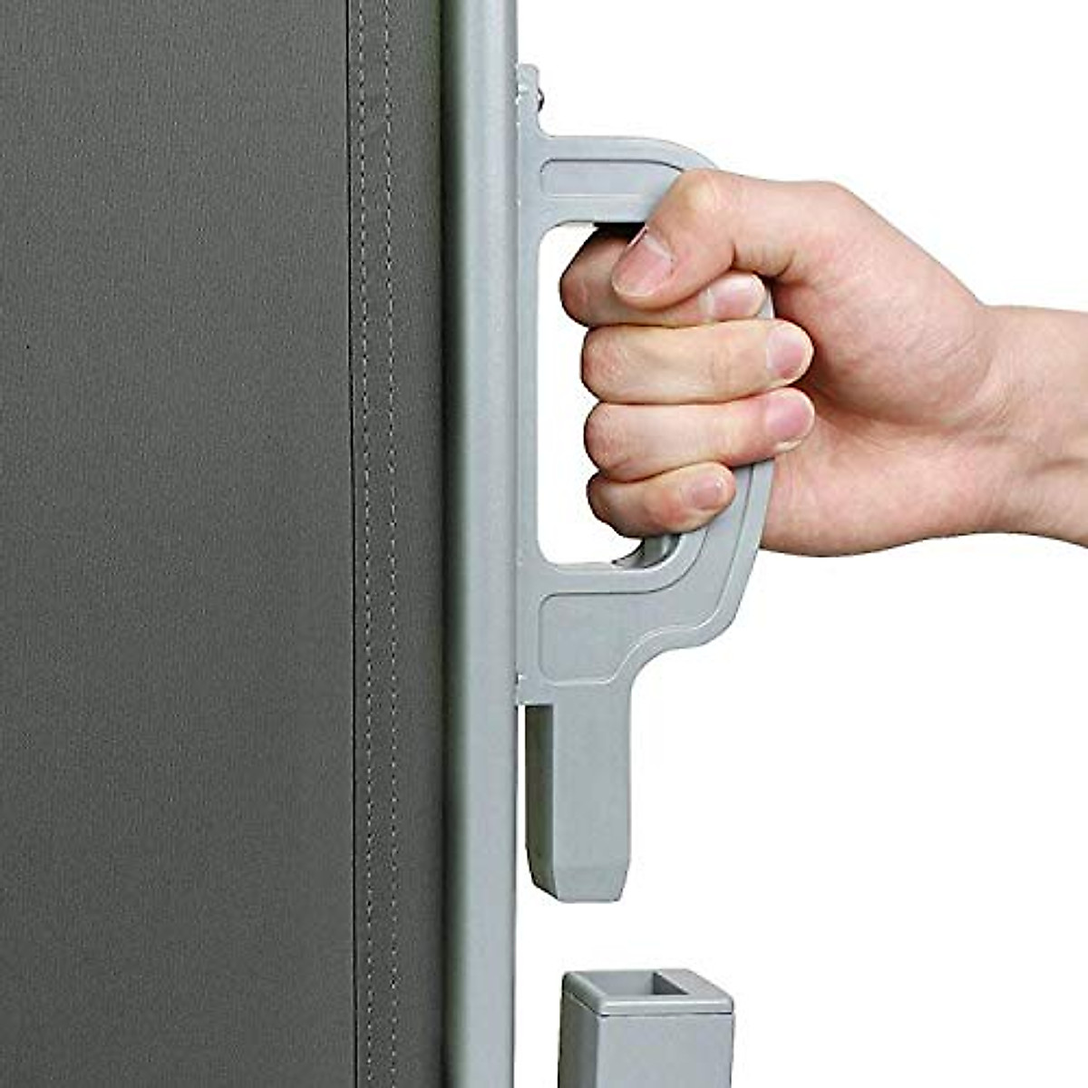 MYOYAY Retractable Folding Side Awning Waterproof Sun Shade Wind Screen Privacy Divider for Garden, Outdoor, Patio and Terrace Dark Grey 63" x 118"