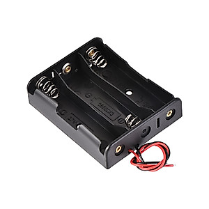 uxcell Battery Case Storage Box 3 Slots x 3.7V 2-Wire Lead for 3 x 18650 Battery 10 Pcs