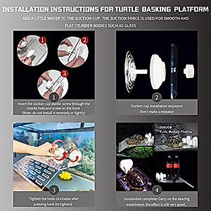 Turtle Basking Platform, Turtle Tank Platform Aquarium Animal Transparent Sink Wharf, Reptile Habitat, Climbing shelf Turtle Tank Dock Floating Decor with Sucker Cap