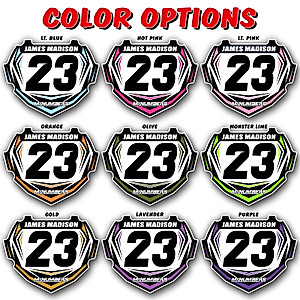 MxNumbers- BMX Box Plate Decals | Multicolored Bike Race Number Graphics | Custom with Your Name, Number & Colors | Fits Box Plate Phase 2 Junior and Senior