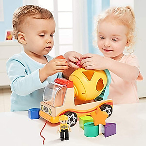 TOP BRIGHT Wooden Shape Sorter Truck Toys for Toddlers Preschool Game Learning Sort Toys Truck Toy Gift for Boys Girls 2 3 4 Year Old