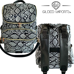 GI Gilded Imports Designer Diaper Bag for Baby Boy or Girl Family Backpack Detachable Purse