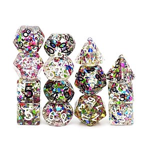 Haxtec DND Dice Set 7PCS Polyhedral D&D Dice for Roleplaying Dice Games as Dungeons and Dragons (Confetti-2Pack)