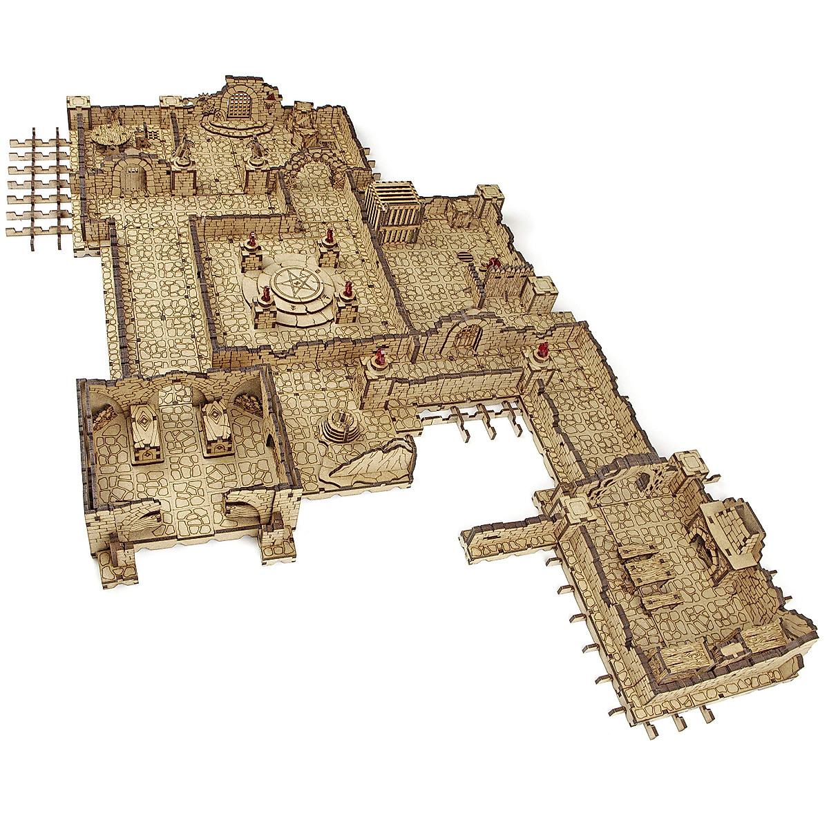 TowerRex 3D Modular Battle Map D&D Terrain - dnd accessories, set for Dungeons & Dragons, Pathfinder, Warhammer, Tabletop battle mat grid, wargaming terrain, TTRPG Scenery kit for 28mm 32mm miniatures