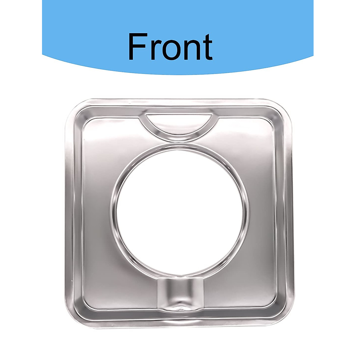 Amazinpure SGP-400 4 Pack Replacement Chrome Square 7.75" x 7.75" Gas Range Drip Pan Replaces 786333 PS11744751 WP786333 AP6011553