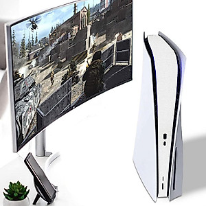 S-YUWEN Side Strip Sticker Protective Film Compatible with PS5, Skin Sticker Decoration Carbon Fiber Frosting Sticker Console Digital Disk Protector Faceplate Shell Compatible with PS5 White