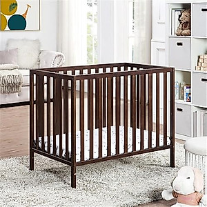 Suite Bebe Palmer 3-in-1 Mini Crib in Espresso - with Mattress Pad