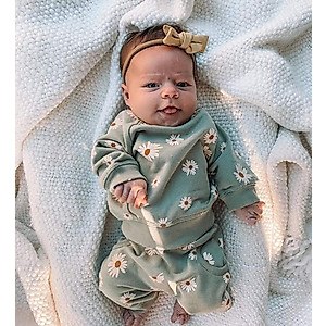 Newborn Infant Baby Girl Clothes Set Long Sleeve Sweatshirts Tops Pants Outfits Clothing Gifts 3 6 9 12 18 24 Months (Green, 0-6 Months)