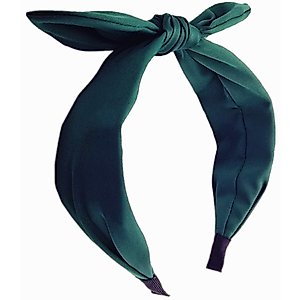 hodooly 1Pcs Knotted Headbands for Women,Turban Headband Wide Headbands Bowknot Hair Band for Women (Green)