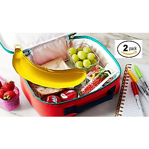 Banana Keeper On The Go Outdoor Travel Case BPA-Free Fruit Protector Saver Portable Banana Holder for Lunch Boxes Cute Carrier Storage Box 2 Pack Yellow (Banana Keeper)