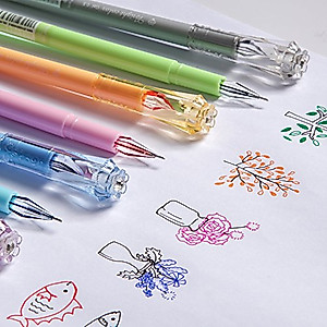 CHoSCH Flower Diamond Tip Gel Ink Rollerball Pens, Extra Fine Point Pen (0.5mm),8 Colors, 8-Count (8)