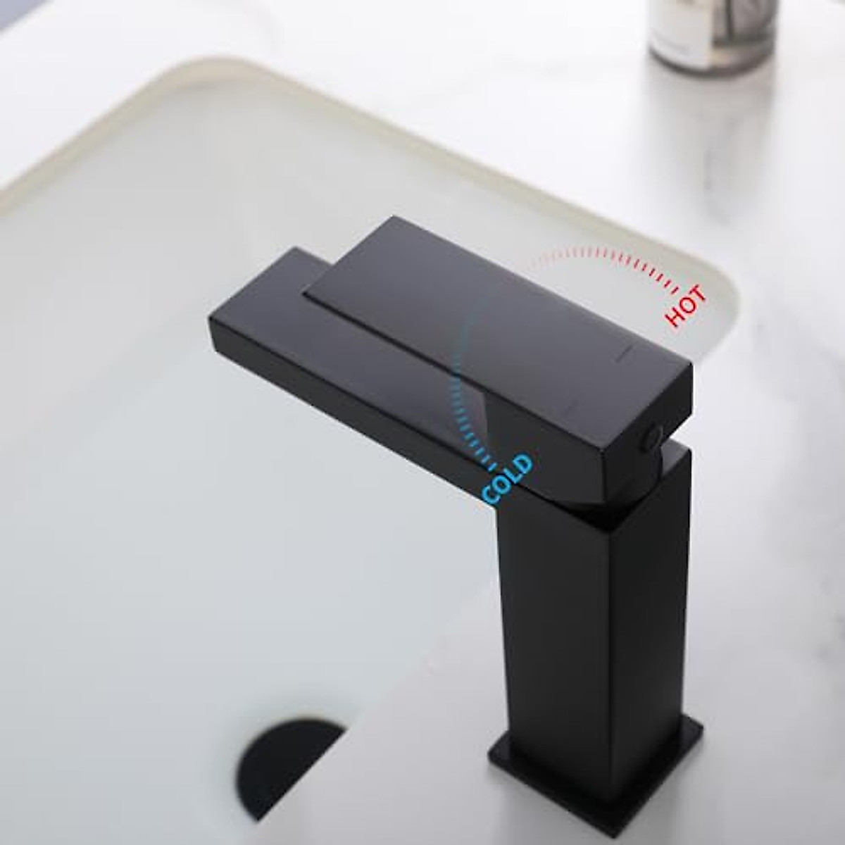 SevenGelok Black Bathroom Faucet Bathroom Sink Faucet One Hole Faucet 【All SUS304 Stainless Steel 】 Single Handle 1 Hole Vanity Faucets for Bathroom Sink NO-Lead Matte Black Bathroom Faucet, SF3-BK