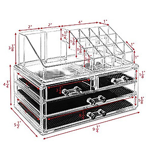 Ikee Design Clear Makeup Organizer for Vanity, Bathroom Counter or Dresser - Easily Accessible with Clear Design. Perfectly Organize Your Beauty Essentials. Adds an Elegant Touch to Your Space.