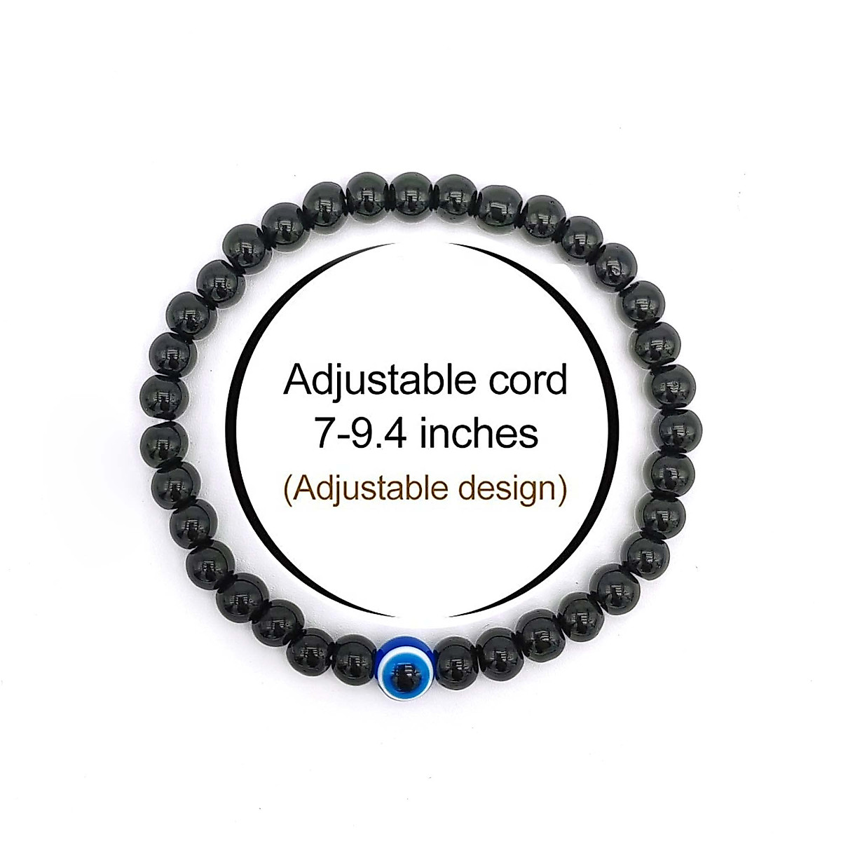 Evil Eye Women Chain Men's Link Bracelets, Agate