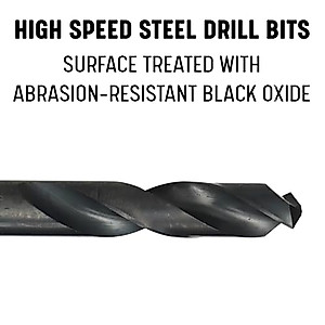 Drill America 60 Piece High Speed Steel Screw Machine (Stub) Drill Bit Set (Wire Sizes: #1 - #60), DWDST Series