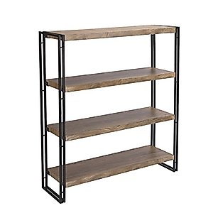 FIVEGIVEN 4 Tier Bookshelf Rustic Industrial Bookcase Etagere Open Office Book Shelf, Sonoma Oak