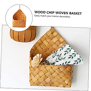 VILLFUL 1Pc Decorative Wood Woven Wall Hanging Basket for Home Stylish Storage Basket Ideal for Wall Decor for Indoor and Outdoor Plant Display
